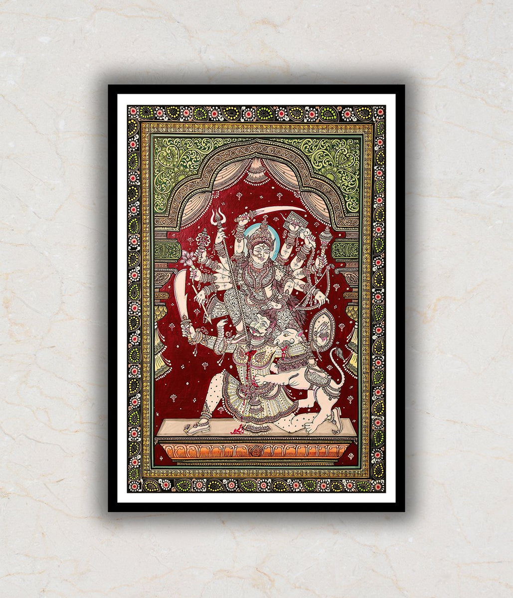Maa Durga Avatar Pattachitra Art Painting For Home Wall Art Decor ...