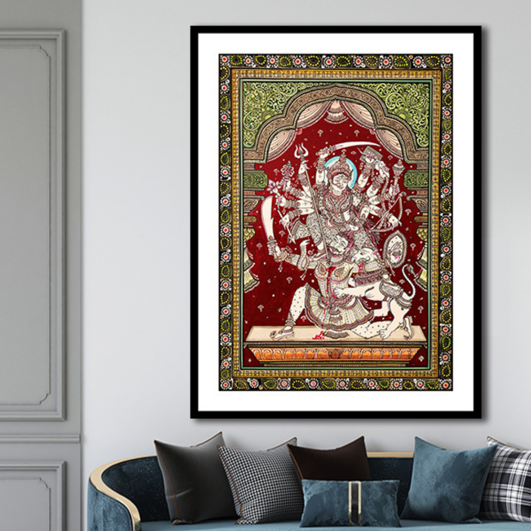 Maa Durga Avatar Pattachitra Art Painting For Home Wall Art Decor ...