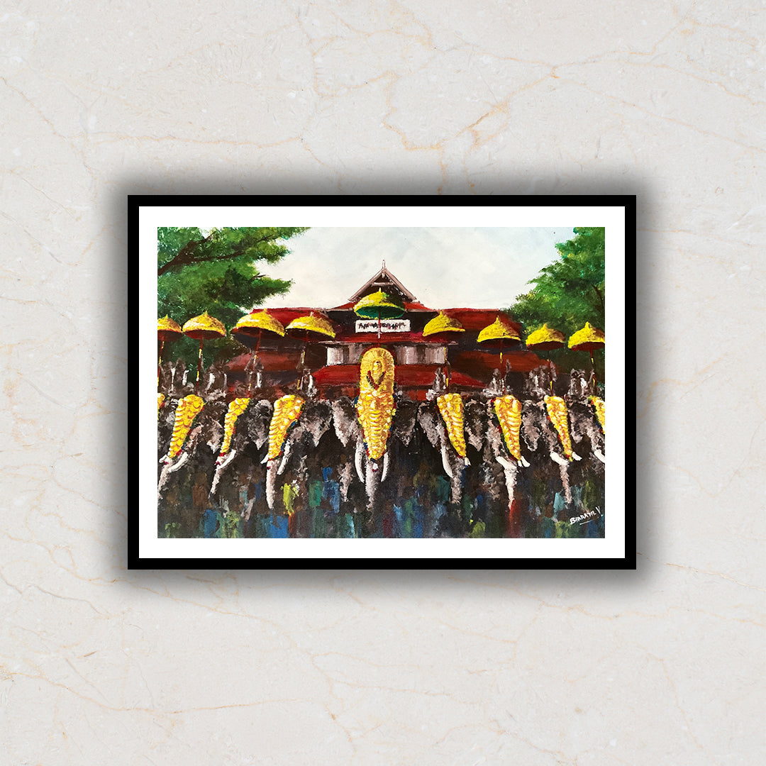 The Thrissur Pooram Paitning Artwork For Home Wall Decor – TheBimba.in