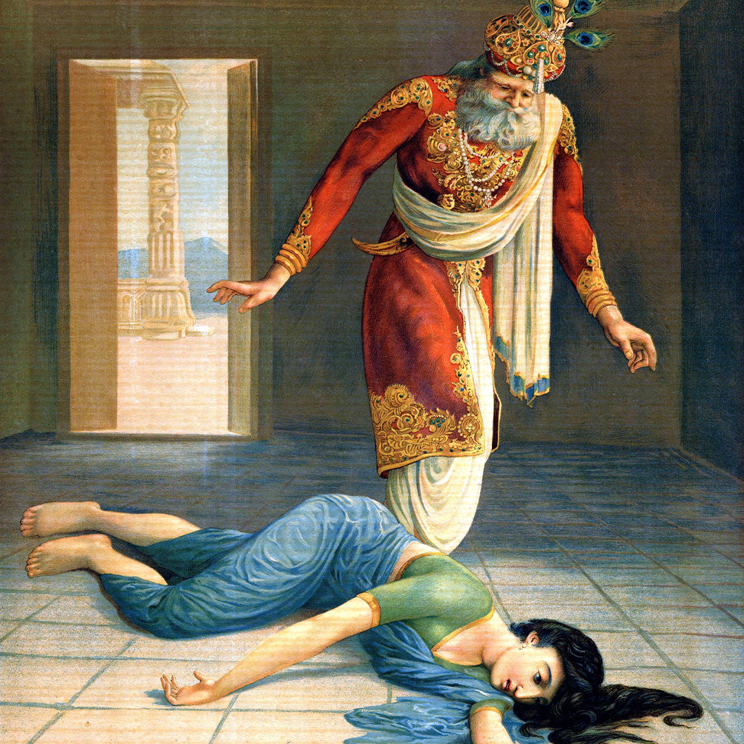 Raja Ravi Varma Artwork Painting - Kaikeyi vilap – TheBimba.in