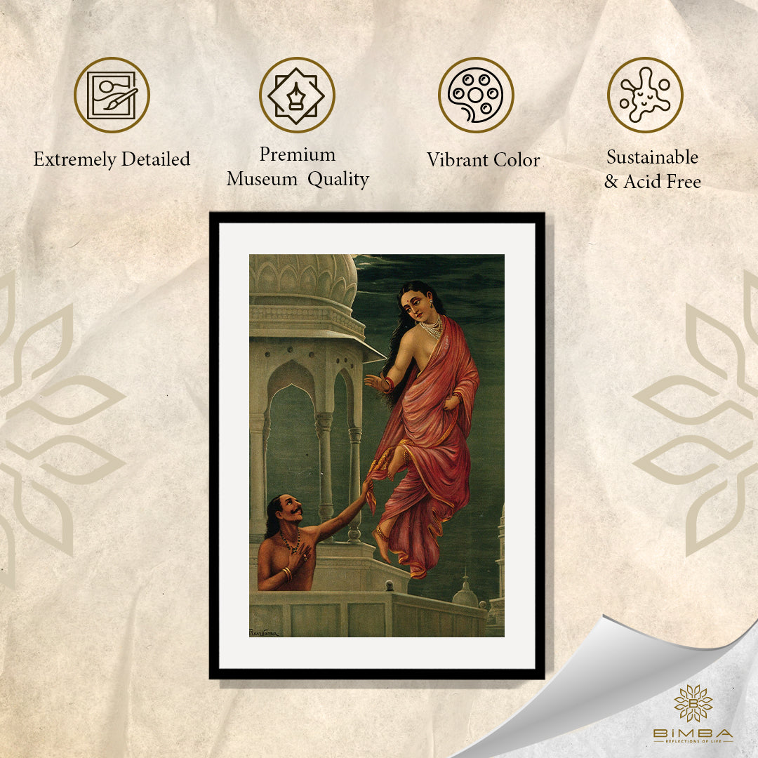 Raja Ravi Varma Artwork Painting - Urvashi abandons Pururavas – TheBimba.in